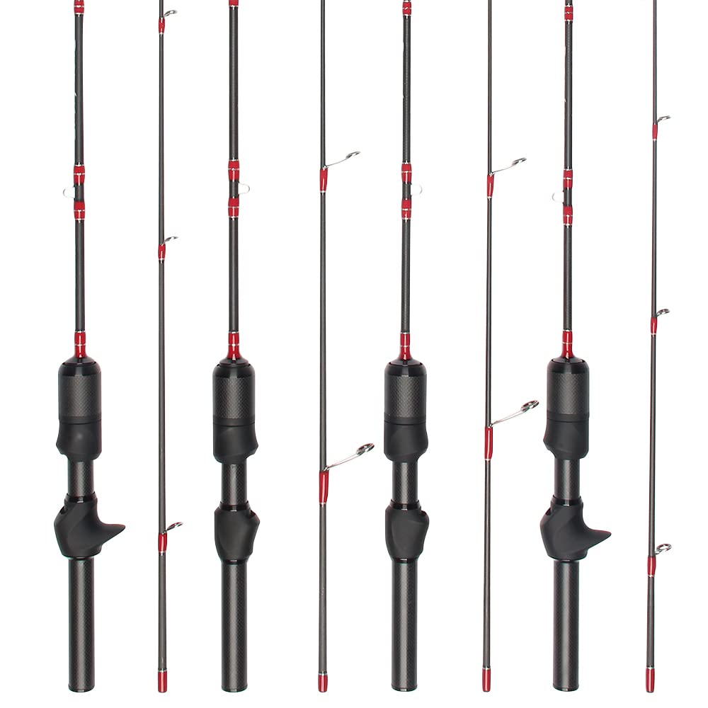 Rosewood DarkLight Short Carbon Handle Ultra Light Spinning Fishing Rod UL Casting Rod Ultralight Portable Rods for Streamer Fishing (1.55m Casting Rod)