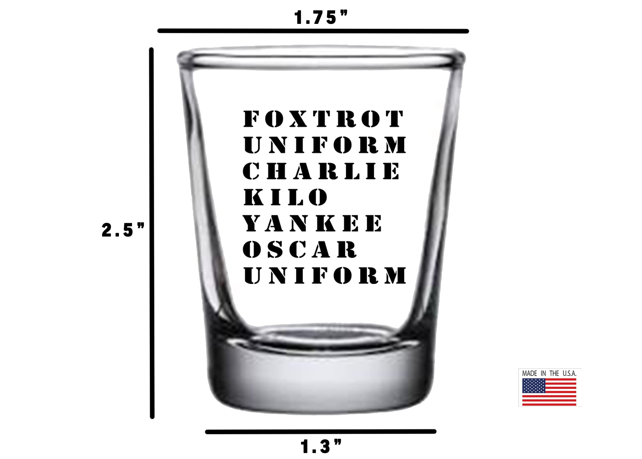 Rogue River Tactical Funny Foxtrot You Shot Glass Gift For Military Veteran Acronym Joke