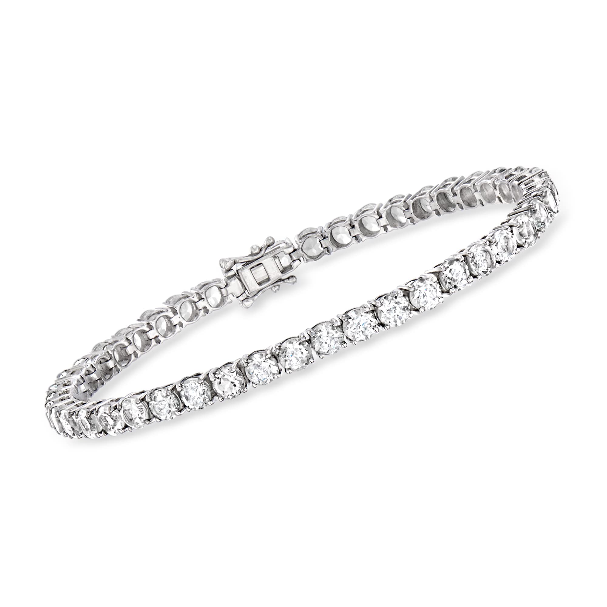 Ross-Simons 14.00 ct. t.w. White Topaz Tennis Bracelet in Sterling Silver. 7 inches