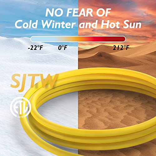 TOOLIOM Generator Extension Power Cord 25 Feet NEMA L14-30P to Four 5-20R/5-15R 30A 125/250 Volt 7500 Watts 4 Prong 10 Gauge Fan-Style Generator Cable with Protector Breaker