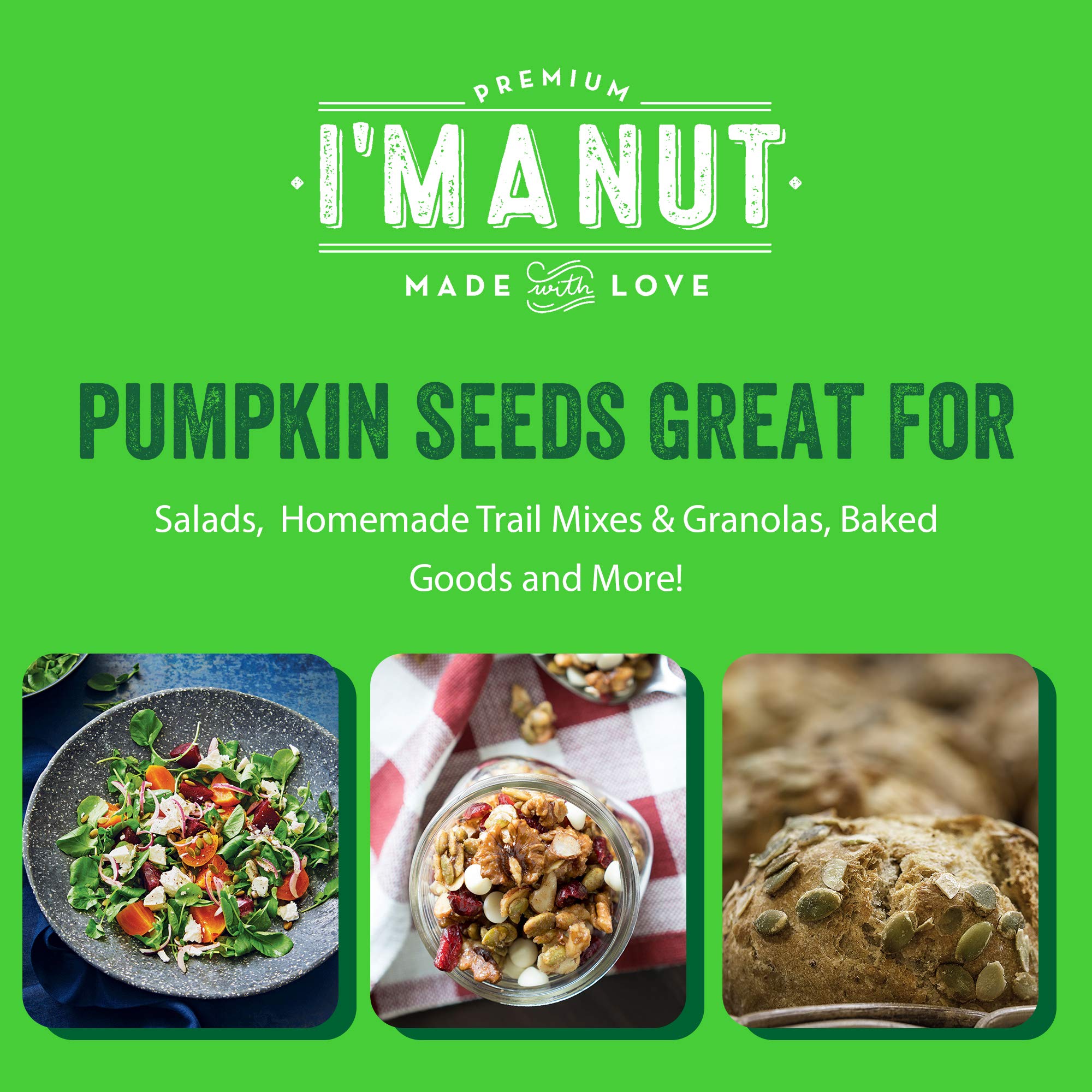 Oven Toasted Pumpkin Seeds with Sea Salt (Papitas) 32 oz (2 lb) Batch Tested Gluten & Peanut Free | No Oils | No PPO | Non GMO | Vegan and Keto Friendly | Premium Quality