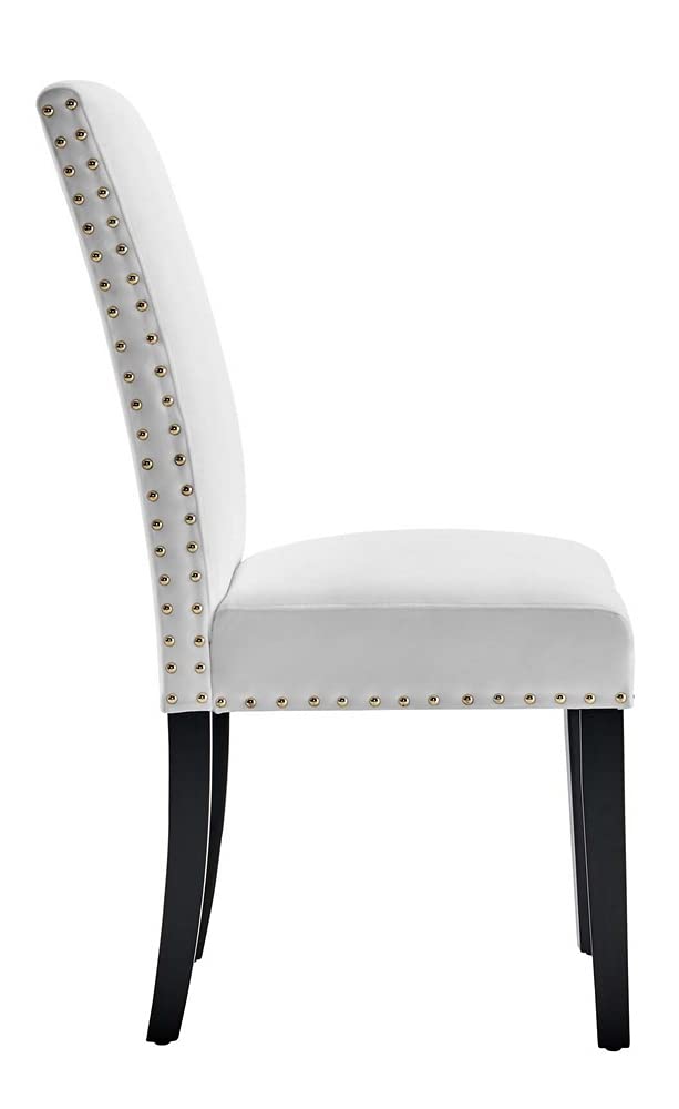 Modway Parcel Performance Velvet Dining Side Chairs - Set of 2, White