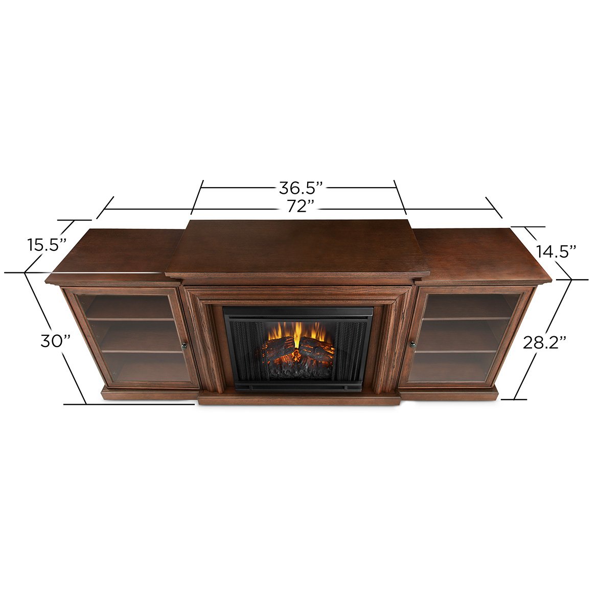 Real Flame 7740/e 7740E Frederick Entertainment Center with Electric Fireplace, Large, Chestnut Oak