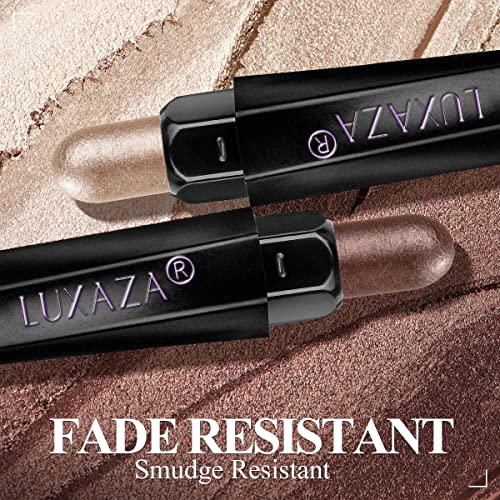 LUXAZA 6 PCS Taupe Mauve Neutral Eyeshadow Stick Set, Cream Eye Shadow Pencil Makeup, Shimmer And Matte Eye Pencil,Brightener Highlighter Eyeliner Crayon Make up