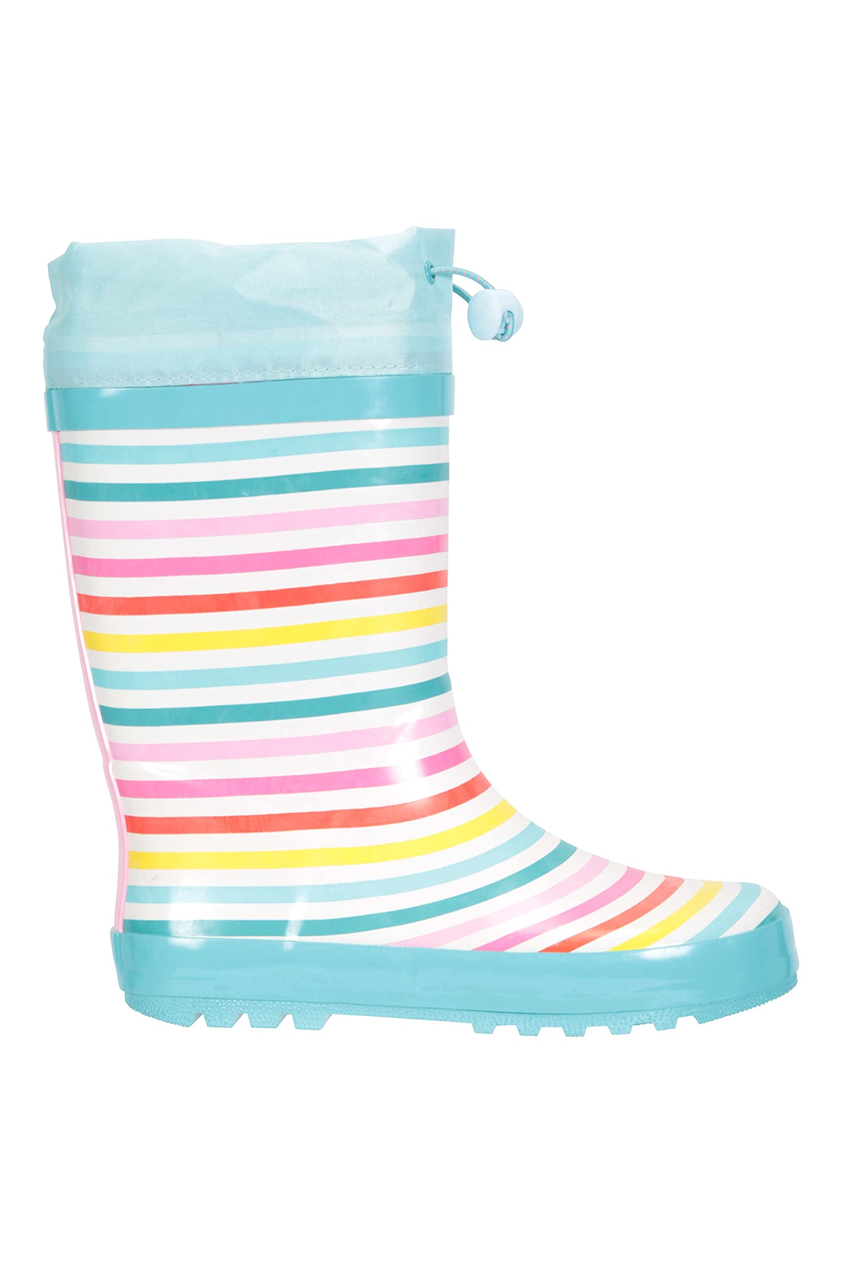 Mountain Warehouse Sunny Rubber Kids Wellies - Easy Clean Rain Boots Blue Kids Shoe Size 7 US