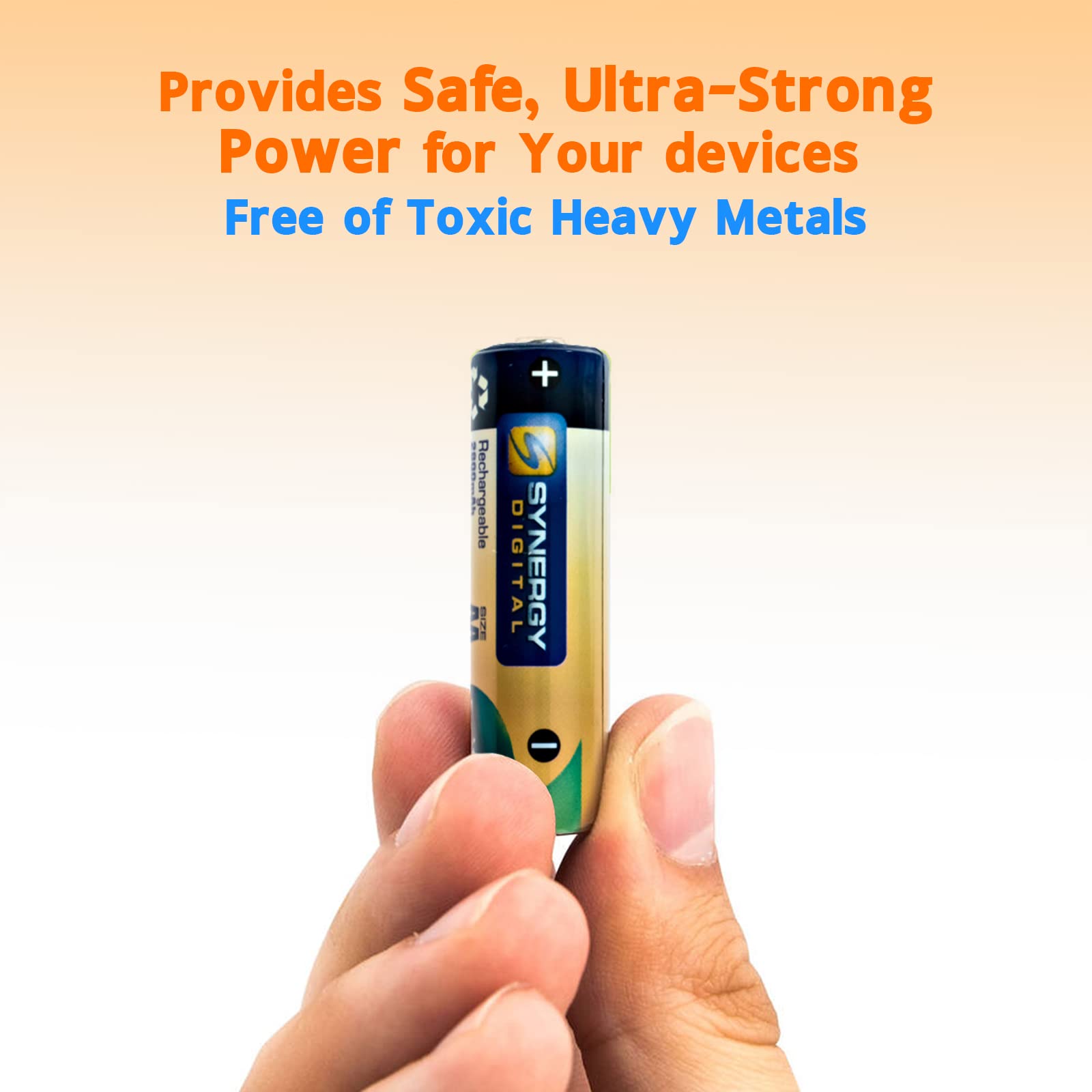 Synergy Digital AA Batteries, 4-Pack, Ultra High Capacity, Double A Rechargeable Batteries (Ni-MH, 1.25V, 2800 mAh)
