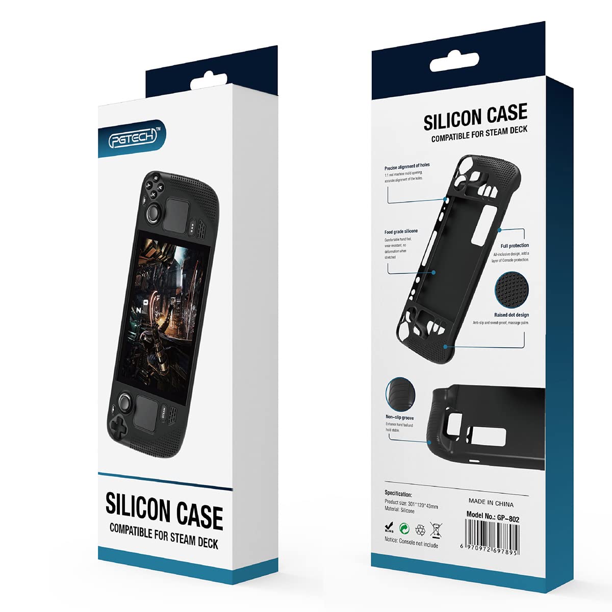 Protective Case for Steam Deck case Full Protection Silicone Cover with Shock-Absorption and Anti-Scratch Game Console Case Cover Compatible with Steam Deck