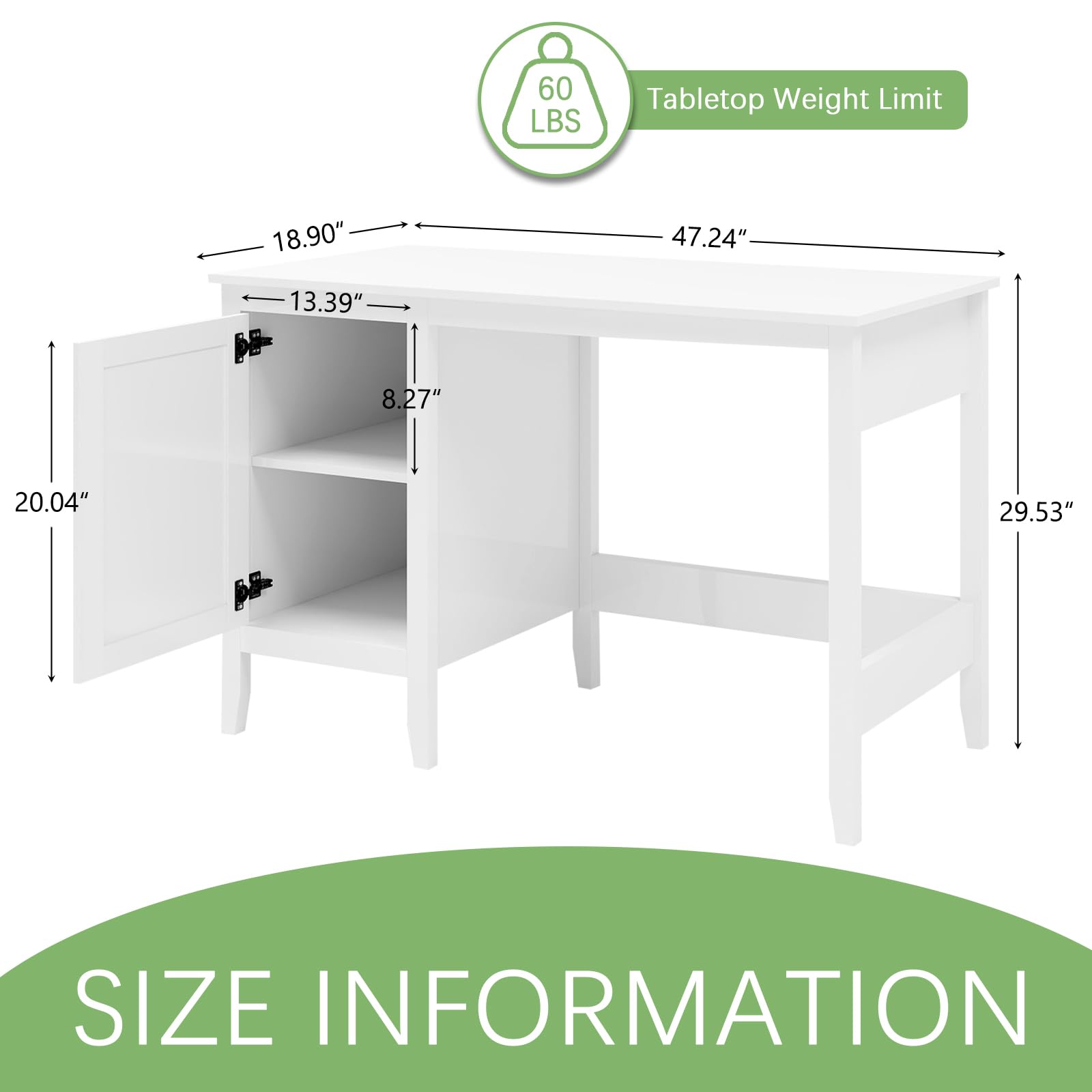 LYNSLIM Computer Desk with Storage,37'' White Small Home Office Desk,kids Desk with for Bedroom, oak farmhouse desk (Black, Large)