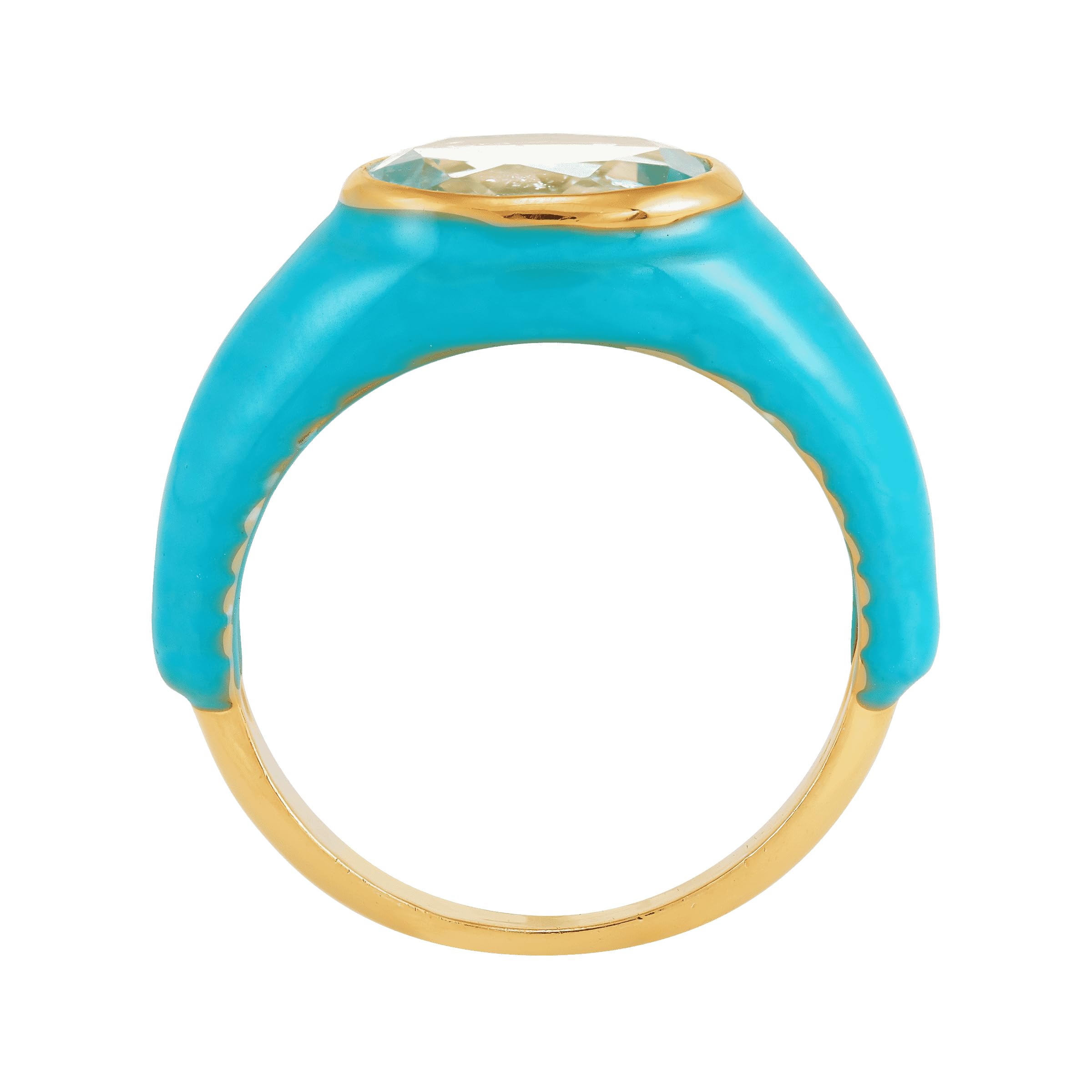 Silpada 'Mykonos' Blue Topaz Ring in 18K Yellow Gold-Plated Sterling Sliver, Size 8, Size 8