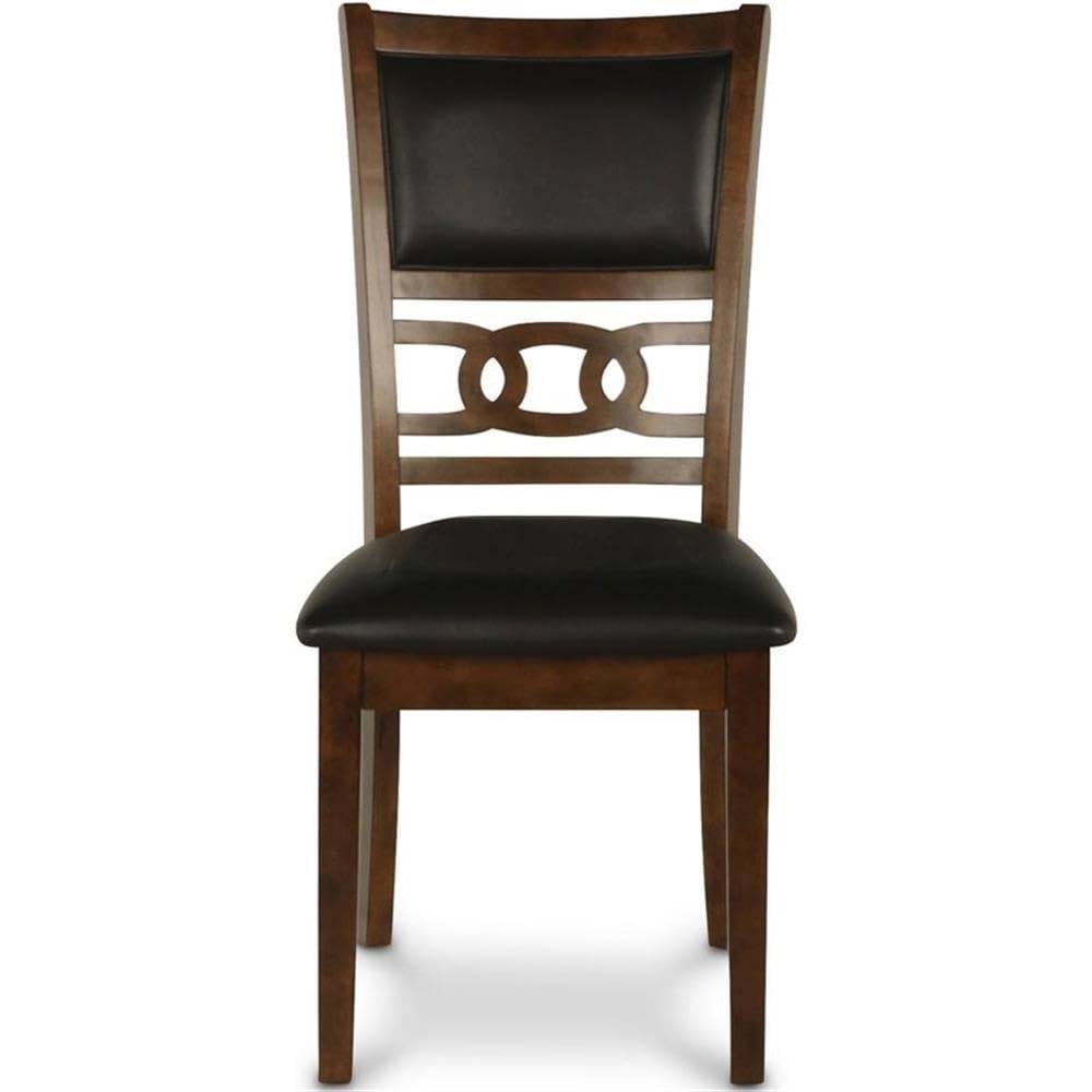 New Classic Furniture Gia 5-Piece Round Dining Set with 1 Dining Table and 4 Chairs, 47-Inch, Brown