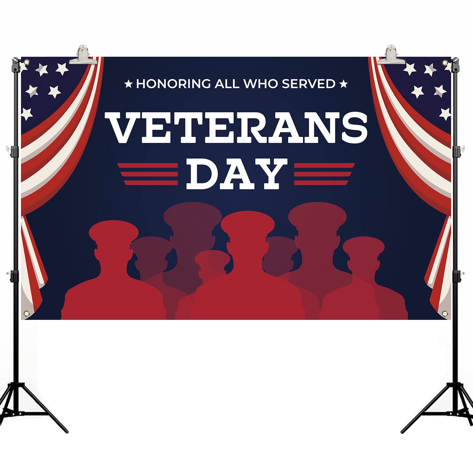 Pudodo Veterans Day Photo Booth Backdrop Honoring All Who Served Photography Background Wall Decoration
