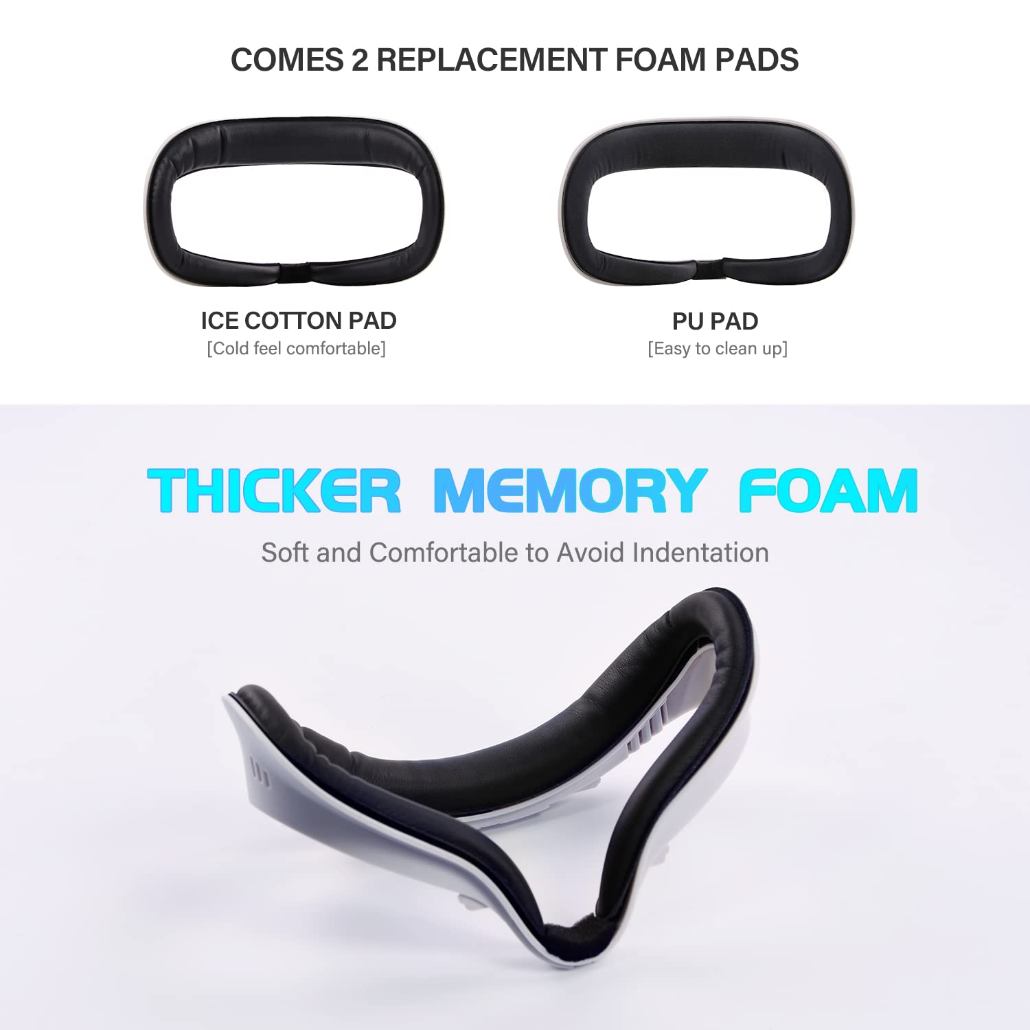 TechKen Cooling Fan Face Cover for Meta/Oculus Quest 2 Accessories with 2 Soft Face Cover, A2 Pro Quest 2 Cooling Fan Active Air Circulation Ventilation to Relieve Lens Fogging (3 Speeds)