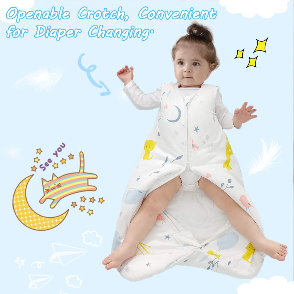 XIFAMNIY Tog 2.5 Baby Newborn Sleeveless Sleep Sack Cotton Wearable Blanket Swaddle Bag for Winter 0-24M