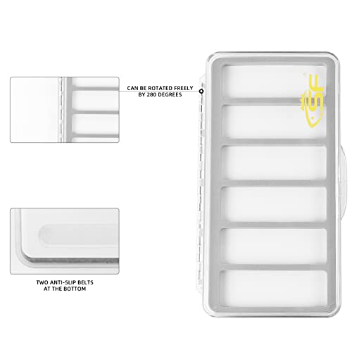 SF Large Magnetic Fly Box Slim Floatable for Fly Fishing Super Thin Fishing Boxes Clear Multi 6 Compartments Tackle Box Small for Fly Hooks Fly Tying Beads