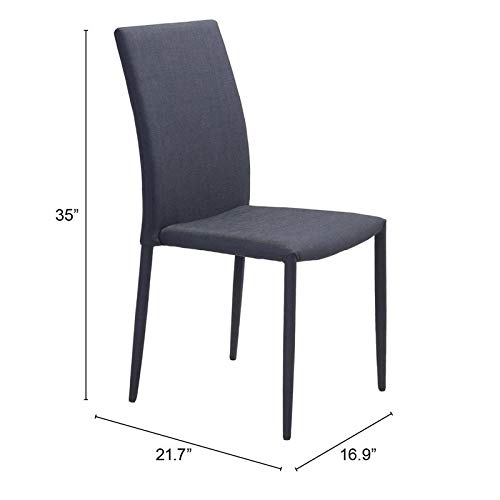 MAKLAINE Fabric 35''H x 16.9''W x 21.7''D Dining Chair in Black (Set of 4)