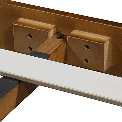Olee Sleep Wood Platform Headboard Bed Frame, Queen, Natural