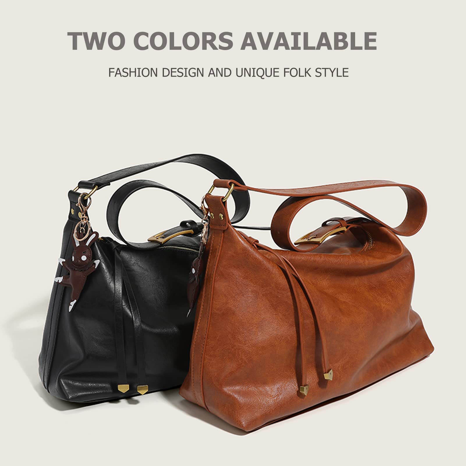 TUGONK Versatile Women's Shoulder Bag,Large Soft PU Leather Tote Handbags Hobo bags with Tassel Zipper