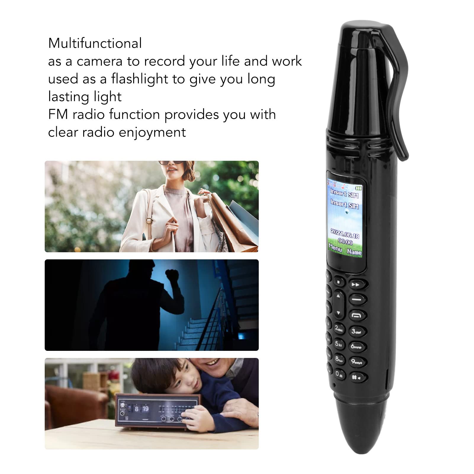 Mini Smartphone, Pen Mini Cell Phone, 0.96 Inch Tiny Screen Mobile Phone,Bluetooth Dialer Kid Mobile Phone, GSM Dual SIM 32G Memory Card with Camera Flashlight Music Player