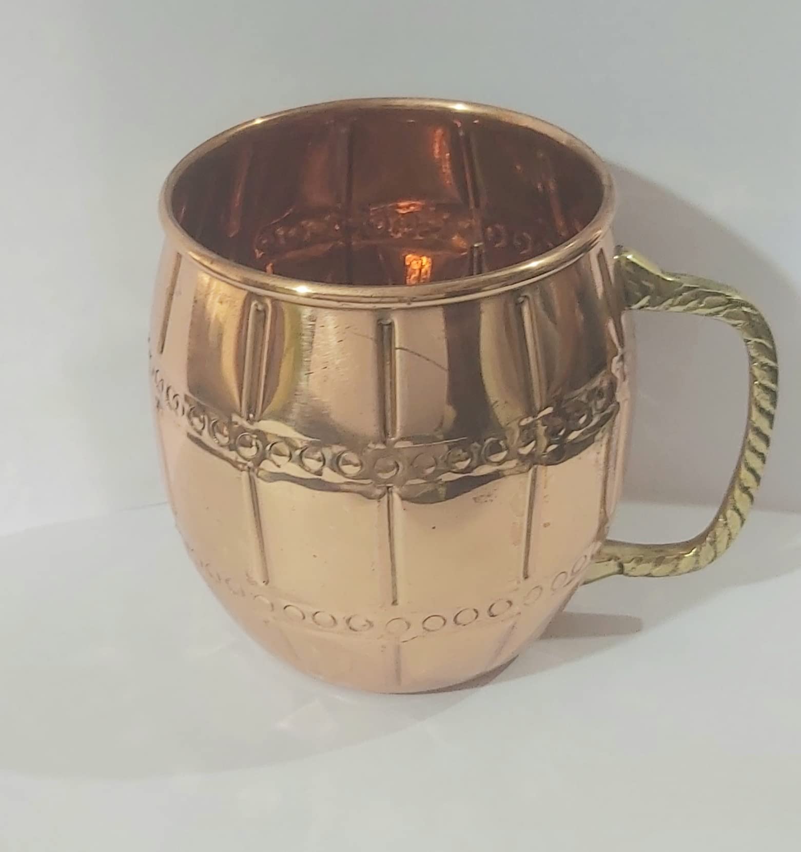 PARIJAT HANDICRAFT Copper moscow mule mugs set of 5 pcs large cup with vodka glass