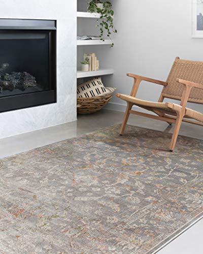Loloi II Isadora Collection ISA-05 Silver/Silver, Transitional 8'-0" x 10'-0" Area Rug