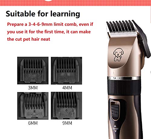 Pet Shaver Clippers Low Noise Rechargeable Cordless Electric Quiet Hair Clippers Set for Dogs Cats Pet