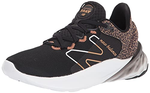 New Balance Women's Fresh Foam Roav V2 Sneaker, Black/White/Copper Metallic, 8