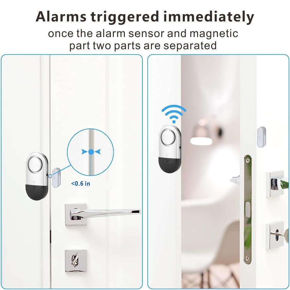 Window and Door Alarm for Kids Safety, 8 Pack Personal Security at Home for Pool Burglar Alert