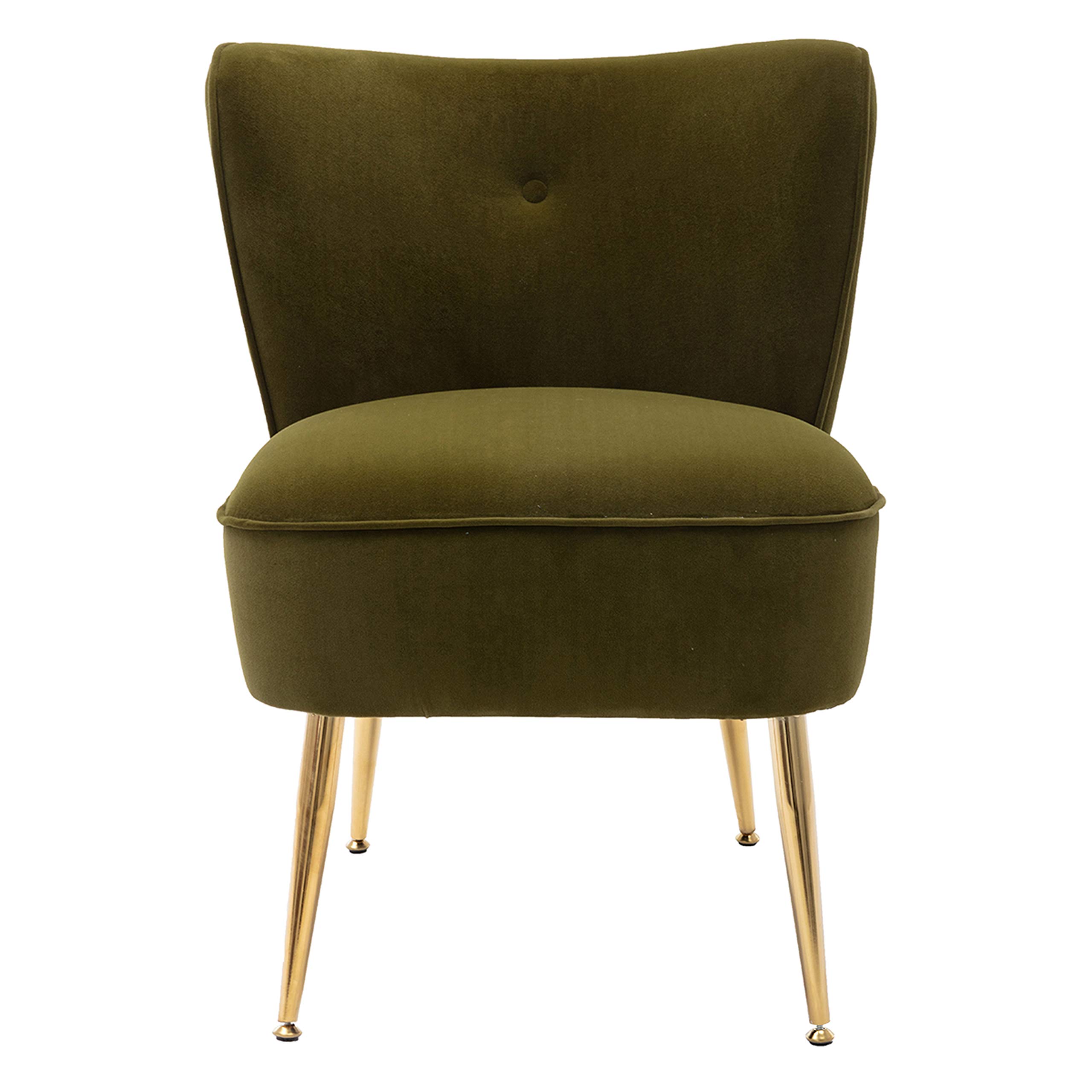 MENGK Accent Living Room Side Wingback Chair Grass Green Velvet Fabric Upholstered Seat Chairs Occasional Bedroom Leisure Chairs