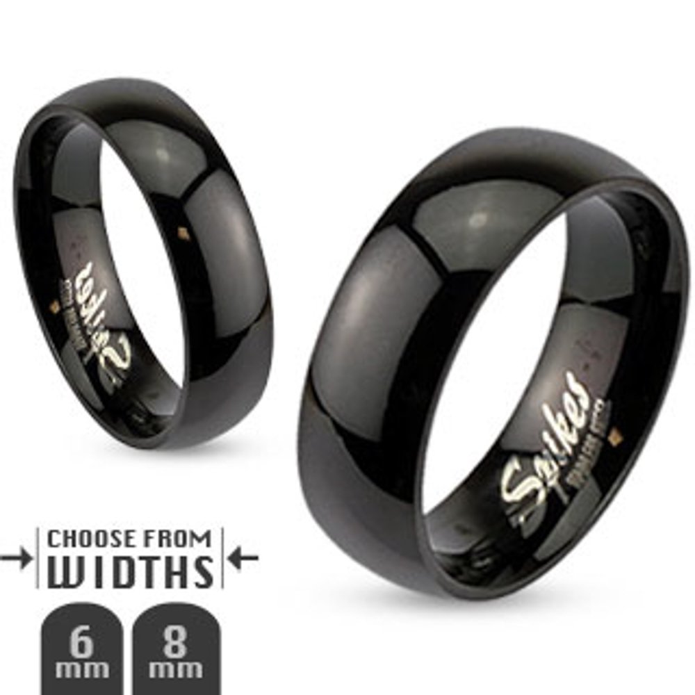 Marimor Jewelry His and Hers 4 Piece Black Stainless Steel Wedding Engagement Ring and Classic Band Set Women's Size 10 Men's 08mm Size 10