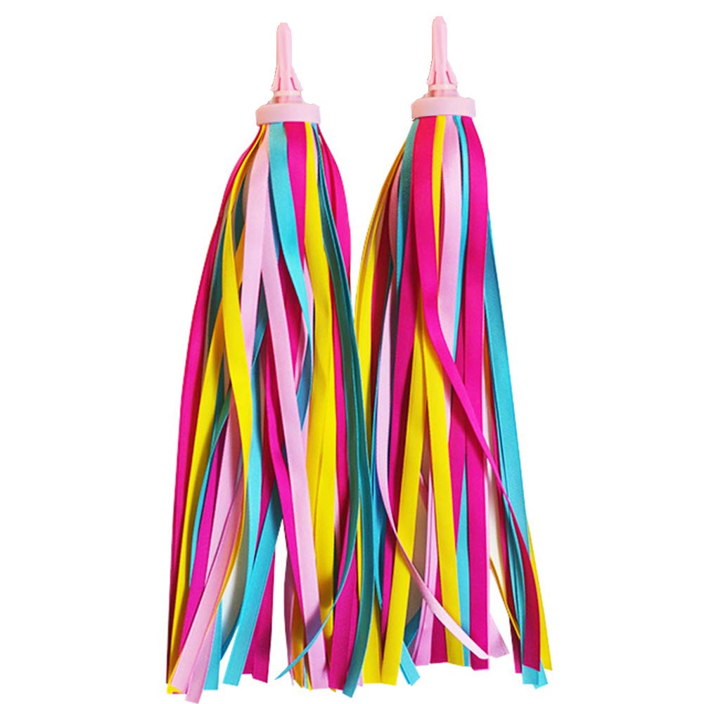 MOHLX Bike Streamers Bicycle Handlebar Streamers Colorful Polyester Streamers Bike Grips Tassel Streamers Kids Bike Decorations for Baby Carrier Accessories