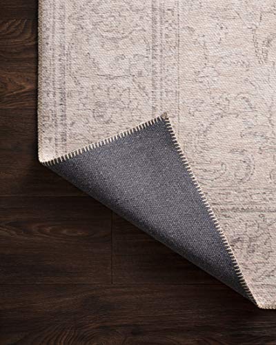 Loloi II Loren Collection LQ-12, Sand 18" x 18", Sample Rug, Soft, Durable, Vintage, Distressed, Low Profile, Non-Shedding, Easy Clean, Living Room Rug