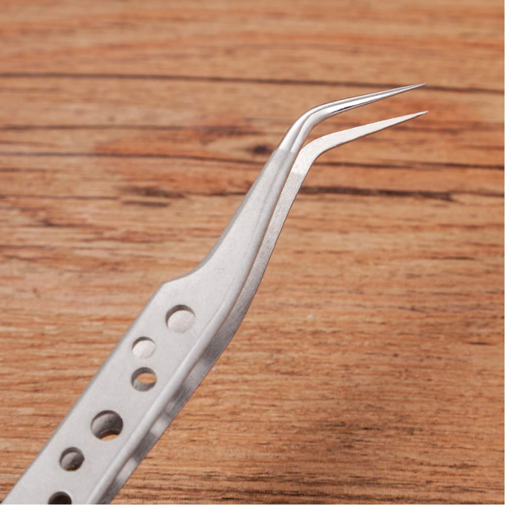 Wolfride Stainless Steel Tweezers Precision Tweezer Tool Set for Electronics Repair, Crafting (5 Pcs)