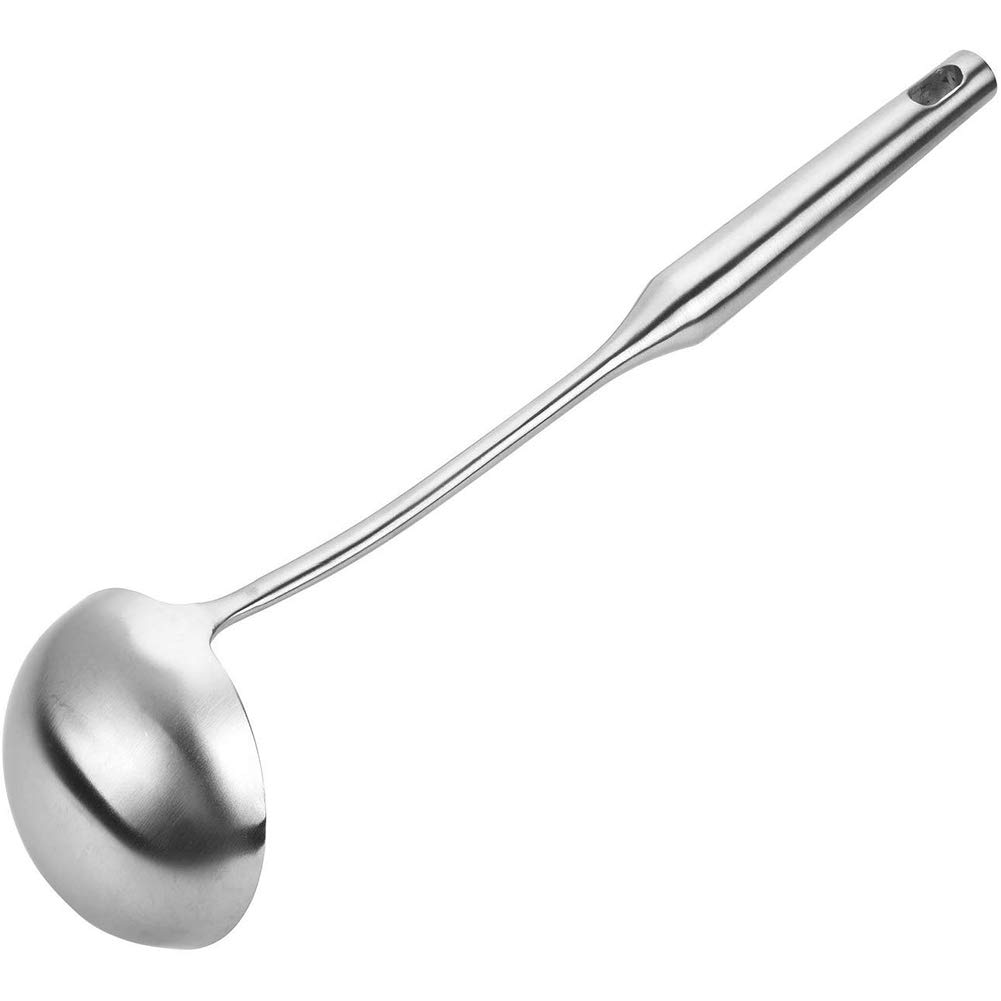 TBWHL Metal Soup Ladle 304 Stainless Steel Gravy Sauce Ladle with Long Handle for Kitchen 13.4"
