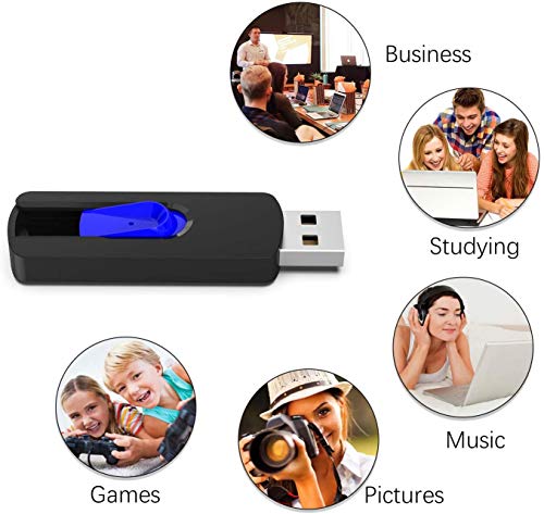 VICFUN 5 Pack 1GB USB Flash Drives USB 2.0 Flash Drive Slide Retractable USB Memory Stick 1G Data Storage