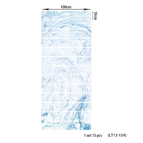 Master_GGG 13 Pcs 1 Set 3D Blue Quicksand Stair Stickers Self-Adhesive Wall Stair Stickers for Home Decoration, Waterproof Stair Mural, Stair Decor Mural 100cm X 18cm