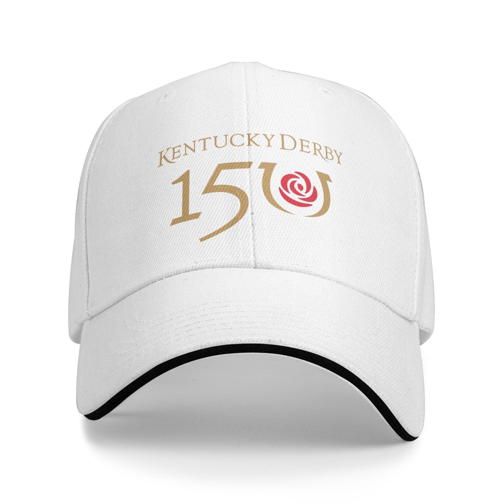 TOROM Adult Adjustable Dad Hat Kentucky Derby Snapback Cap Baseball Cap Denim Twill Plain Hat White