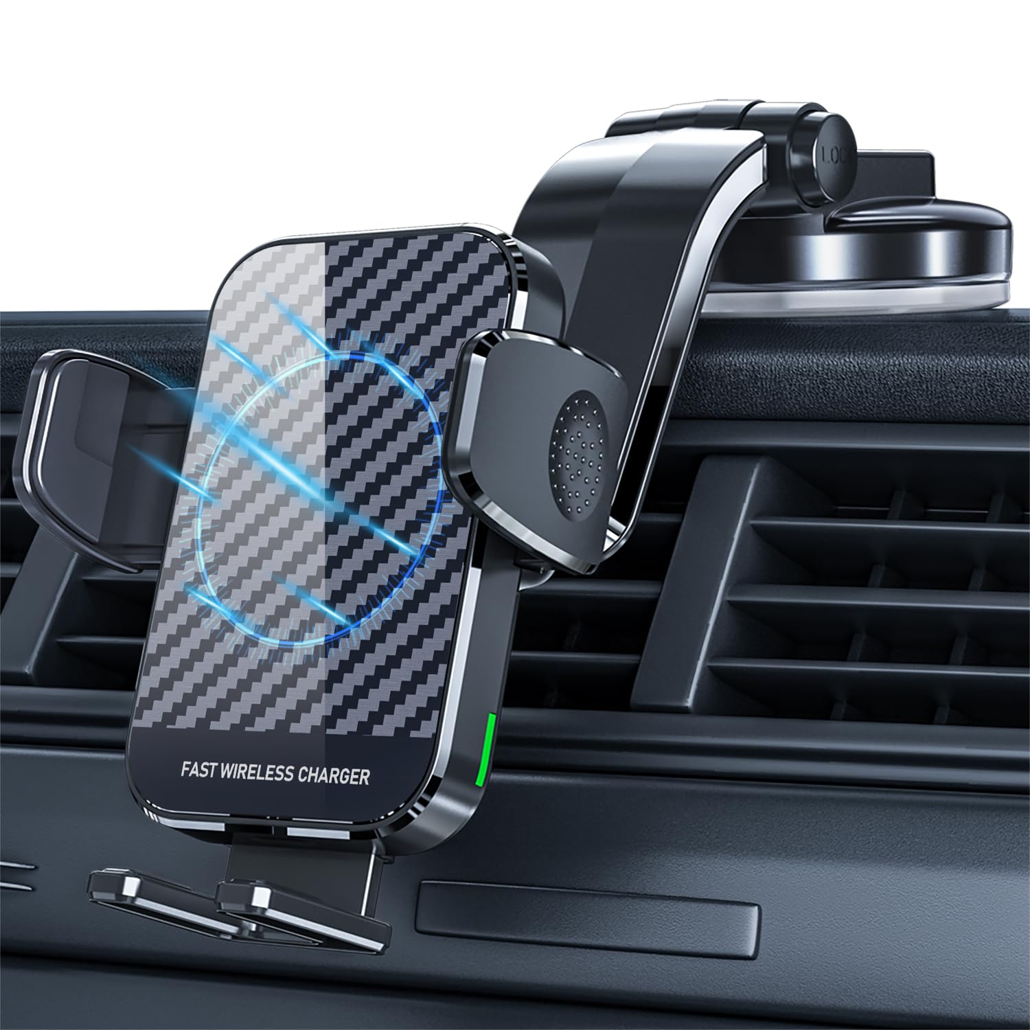 Wireless Car Charger Mount, [Smart Alignment Charging] 15W Qi Fast Charging,Auto Clamping Air Vent Car Phone Holder Mount Wireless Charging for iPhone 13 Pro Max/13Pro/13/12,Galaxy S22 Ultra/S21,etc