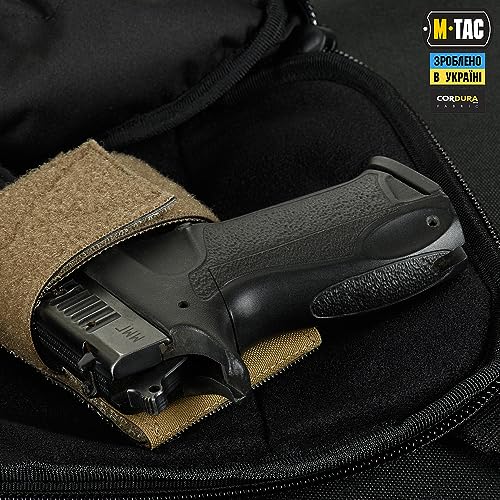 M-Tac Tactical Large Crossbody Bag for Men - Concealed Carry Sling Bag - Black CCW Chest Bag - Elite Sphaera Shoulder Bag (Hex, Loop Panel)