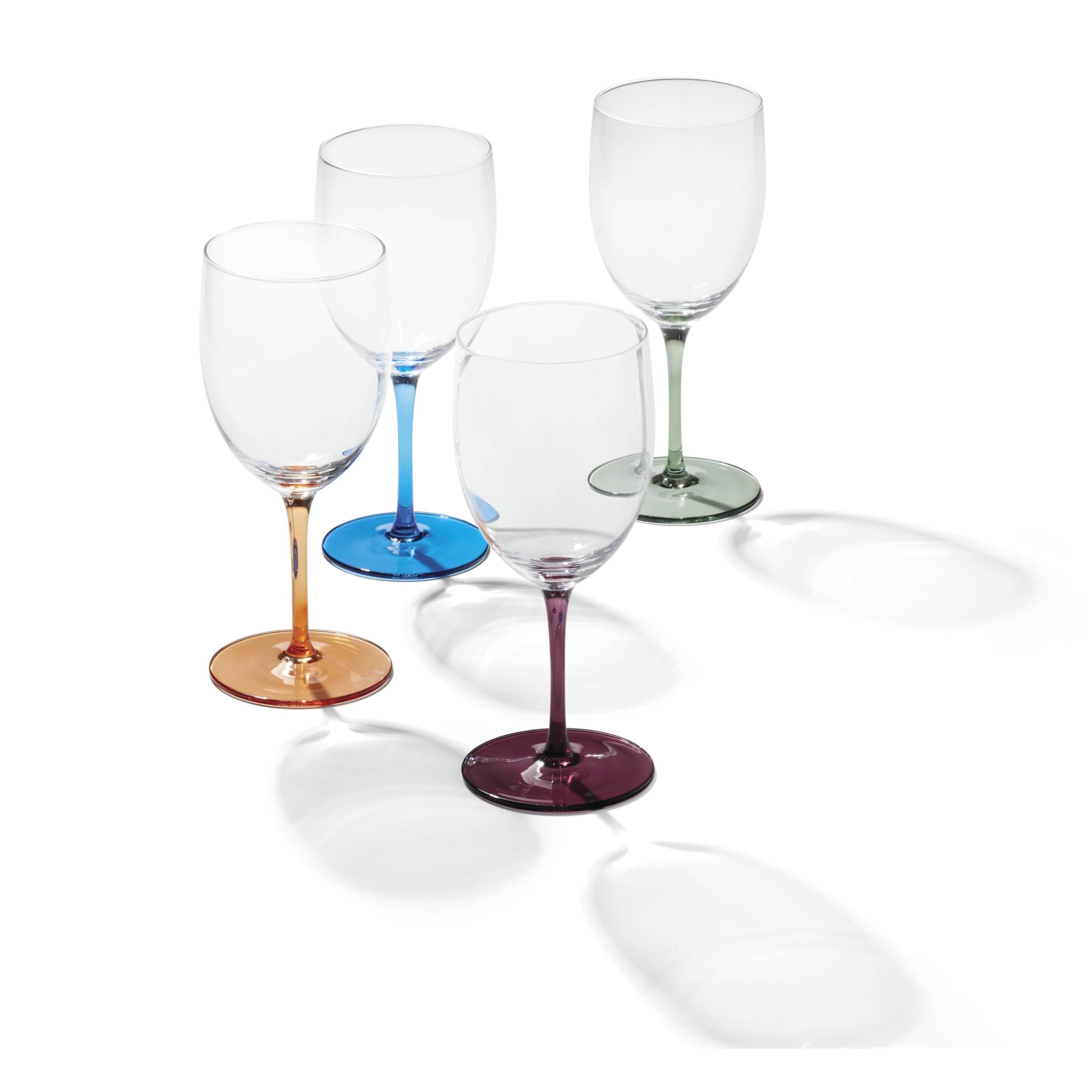 Oneida Bottoms Up Wine Glasses, Set of 4, 4 Count, Multi