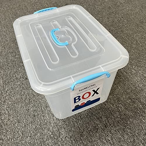 SanNELChEL Plastic storage containers for domestic use ,Organizing Container with Durable Lid and Secure Latching Buckles, Stackable and Nestable