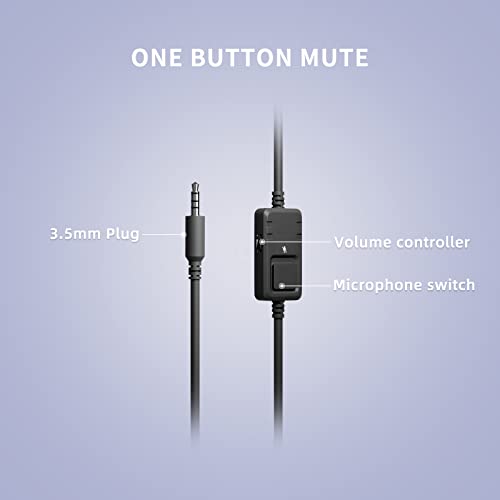 SOMIC G951S Purple Stereo Gaming Headset with Mic for PS4, PS5, Xbox One, PC, Phone, Detachable Cat Ear 3.5MM Noise Reduction Headphones Computer Gaming Headphone Self-Adjusting Gamer Headsets