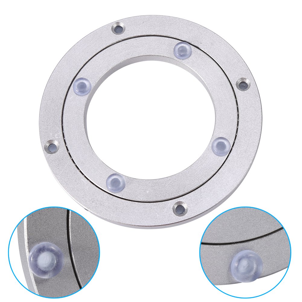 Rotating Bearing Plate, Rotating Heavy Duty Aluminium Alloy Rotating Bearing Plate Turntable Round Dining Table(4 inch*H8.5MM)