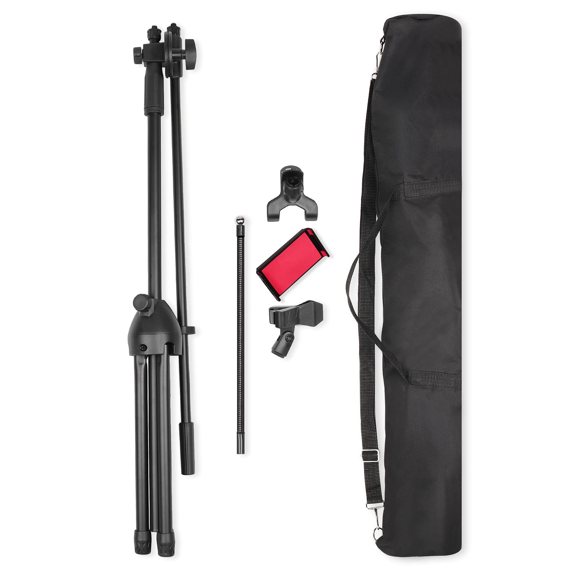 Mr.Power Professional Adjustable Tripod Mic Microphone Boom Stand (with Tablet Mount Holder+Phone Holder)