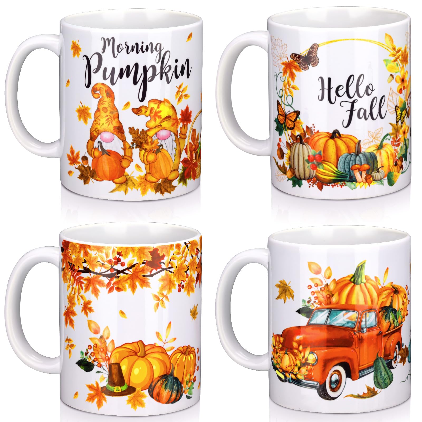 Patelai Pumpkin Coffee Mug Fall Coffee Mug Hello Pumpkin Mugs Hello Fall Mug Autumn Coffee Cups Thanksgiving Gnomes Themed Mug for Women Thanksgiving Gift
