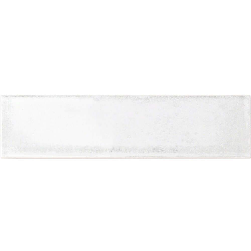 Moze White 3 in. x 12 in. Polished Ceramic Backsplash, Kitchen, Bathroom, Subway Wall Tile Sample