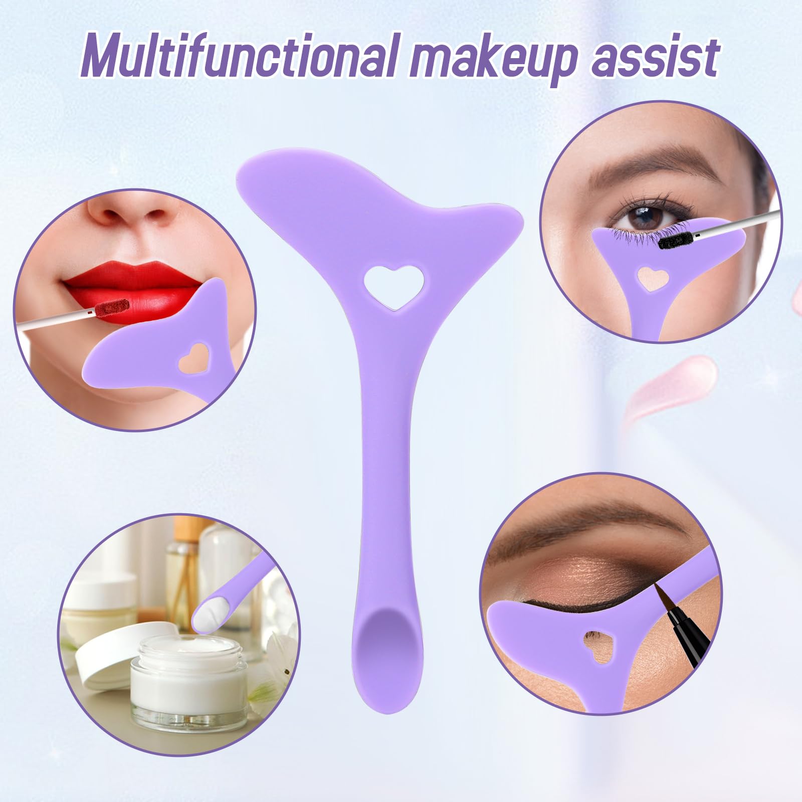 Mozeat Lens All In One Eyeliner Tool Kit,4Pcs Silicone Eyeliner Stencils Winged Tip Eyeliner Aid Reusable Eyeliner Guide Tool Eyeshadow Applicators Eyeliner Guide Tool Multifunction Eye Makeup Tool