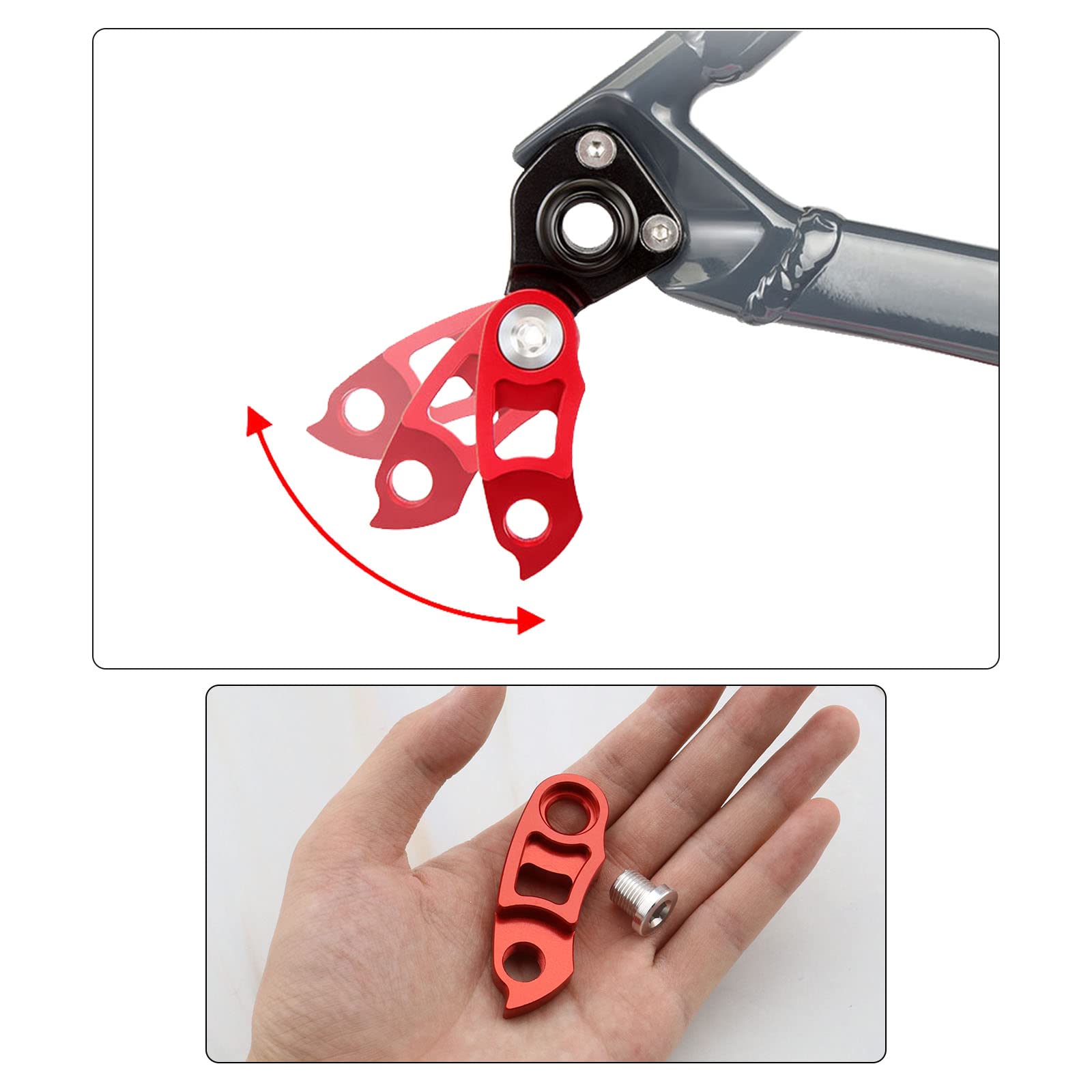 SING F LTD MTB Bike Rear Derailleur Link Hanger Extender Frame Tail Hook Adapter Tool Red Aluminum Alloy Compatible with Flywheel Mountain 40T/42T/46T/50T/56T