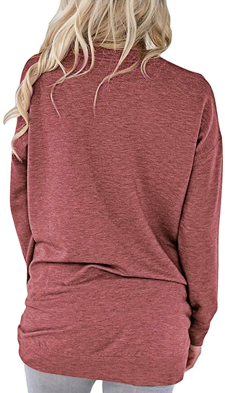 Mom's care Womens Be Kind Crewneck Sweatshirt Casual Cute Long Sleeve Loose Fitting Fall Tops T Shirt with Pockets(B_Purple,Medium)