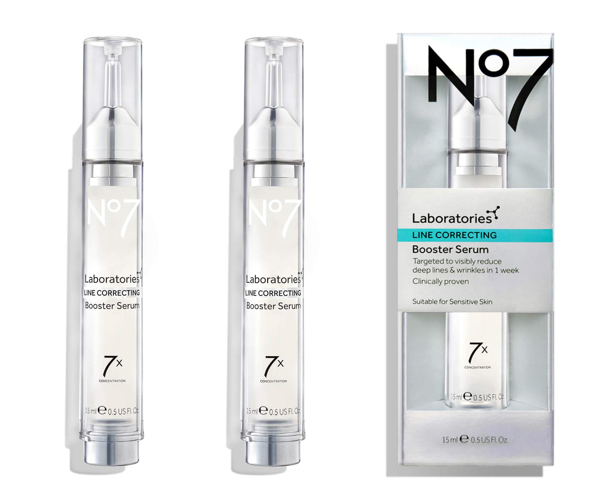 NO#7 Womens Laboratories Line Correcting Booster 0.5 fl.oz Serum 3 Packs
