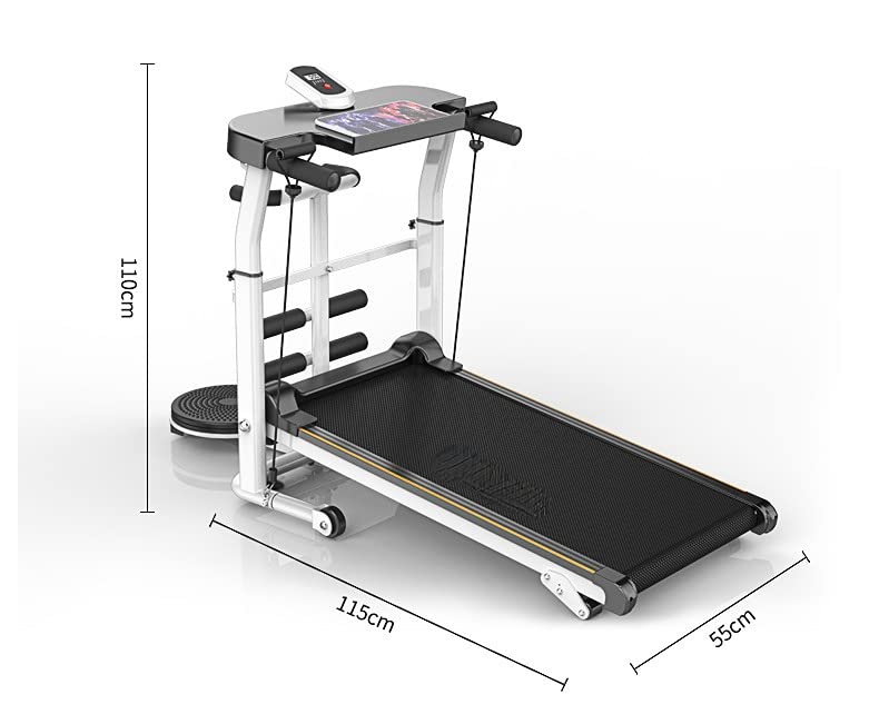 Sports Exercise Powerless Treadmill Household Type Small Ultra Quiet Multi Functional Indoor Folding Mechanical Treadmill ((Black) Basic+Four-in-one Twist Waist (with Protective Belt) is a